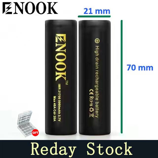 Enook 21700 5000mAh Max 40A rechargeable 3.7V battery for battery pack ...