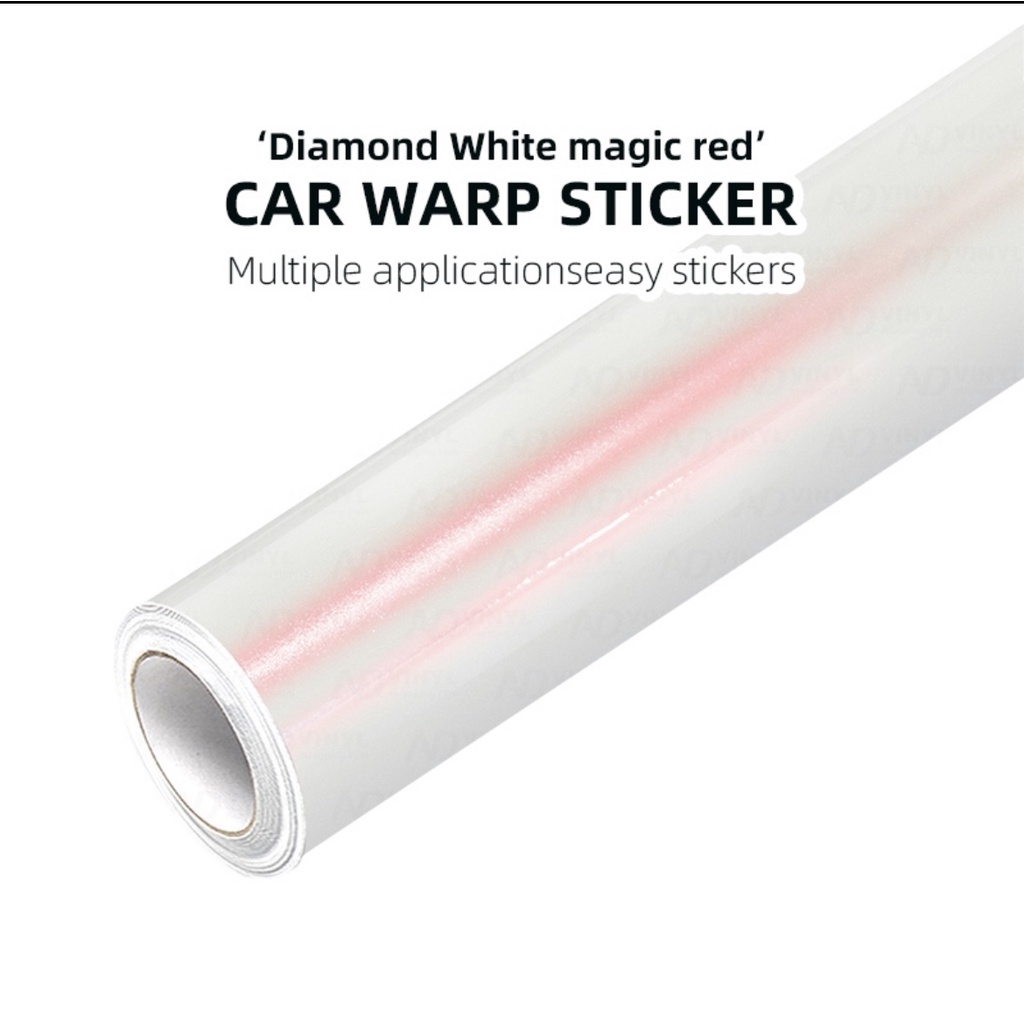 White Chameleon Body Sticker Vinyl Wrap Metallic Chrome Car Stickers ...