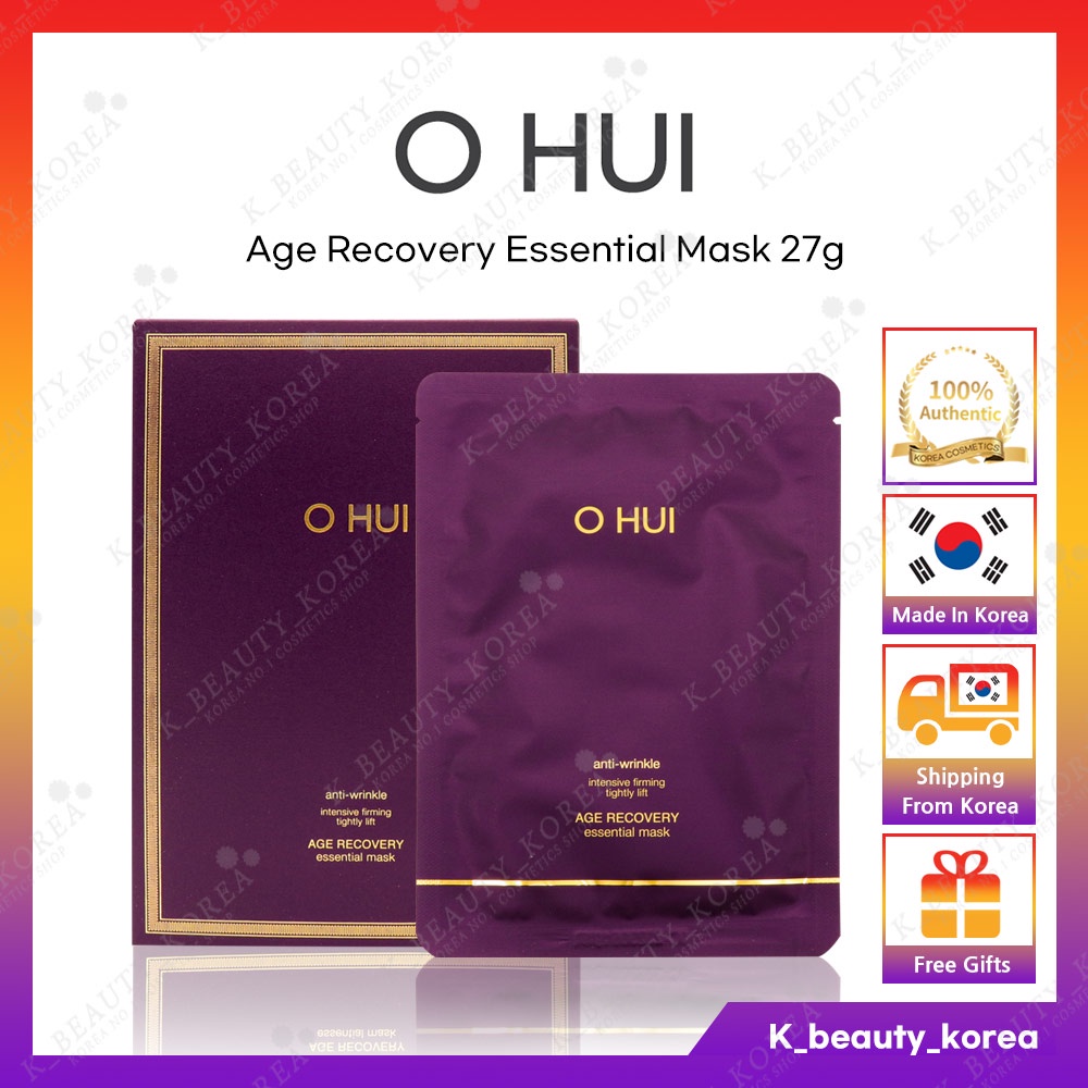[O HUI] Age Recovery Essential Mask 27g x 8ea / Wrinkle Care Anti-Aging Sheet Mask Pack [KOREA ...