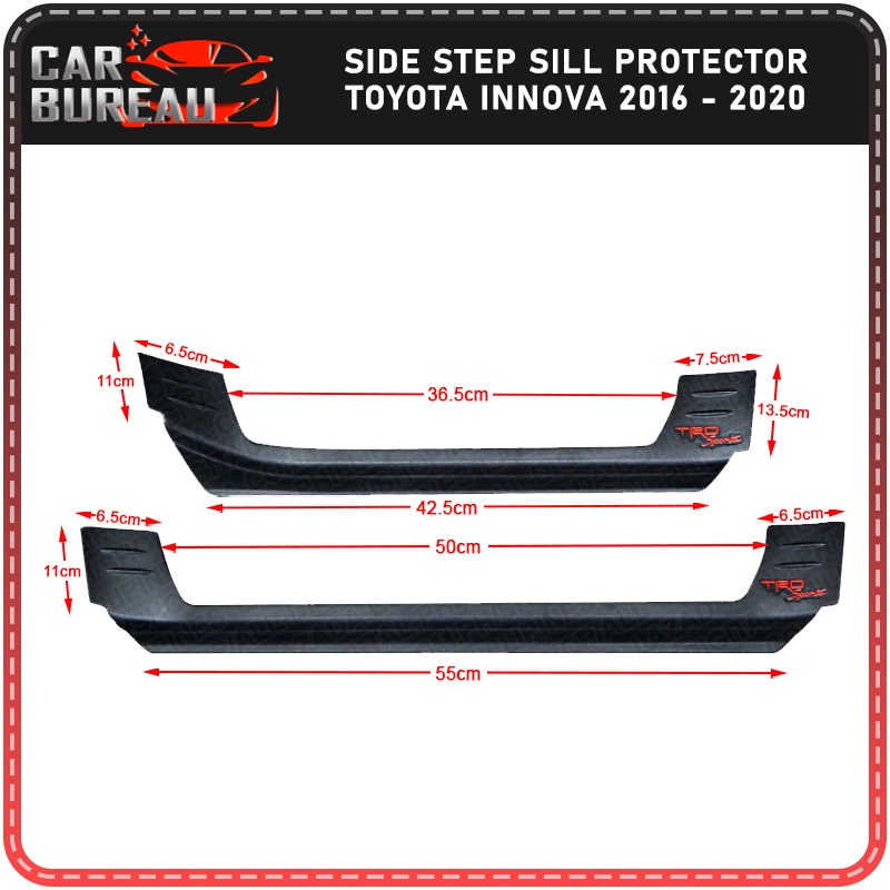 TOYOTA INNOVA TRD 2016 - 2022 SIDE STEP SILL / DOOR STEP SILL SCUFF ...