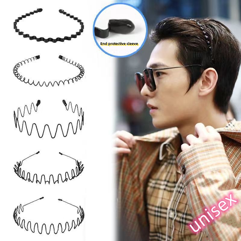 Toughness Black Headband Metal Hair Hoops Men Women Hair Trend Hair ...