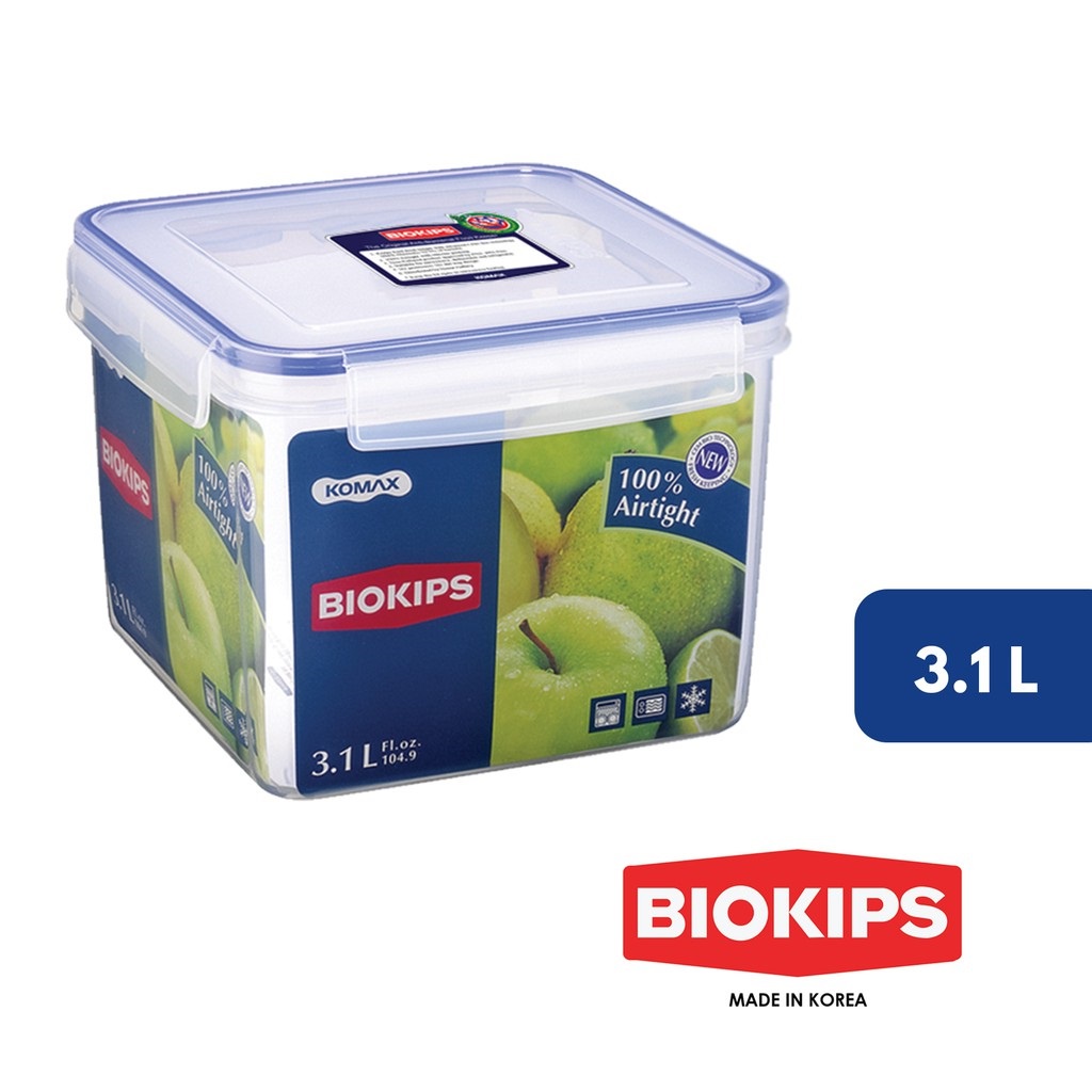 Biokips Square Food Storage Container 3.1L | BPA Free | 100% Airtight ...