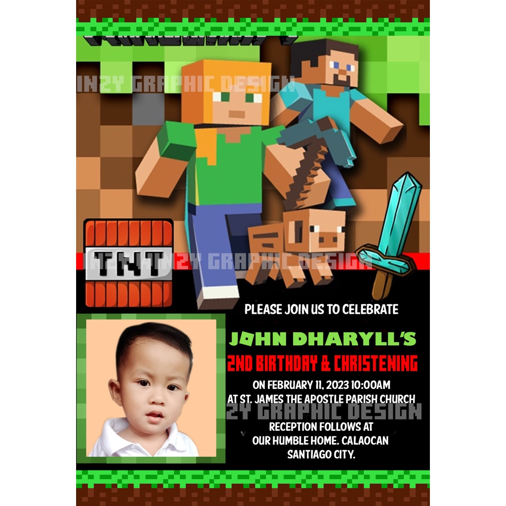 ROBLOX MINECRAFT THEME INVITATION | Shopee Philippines