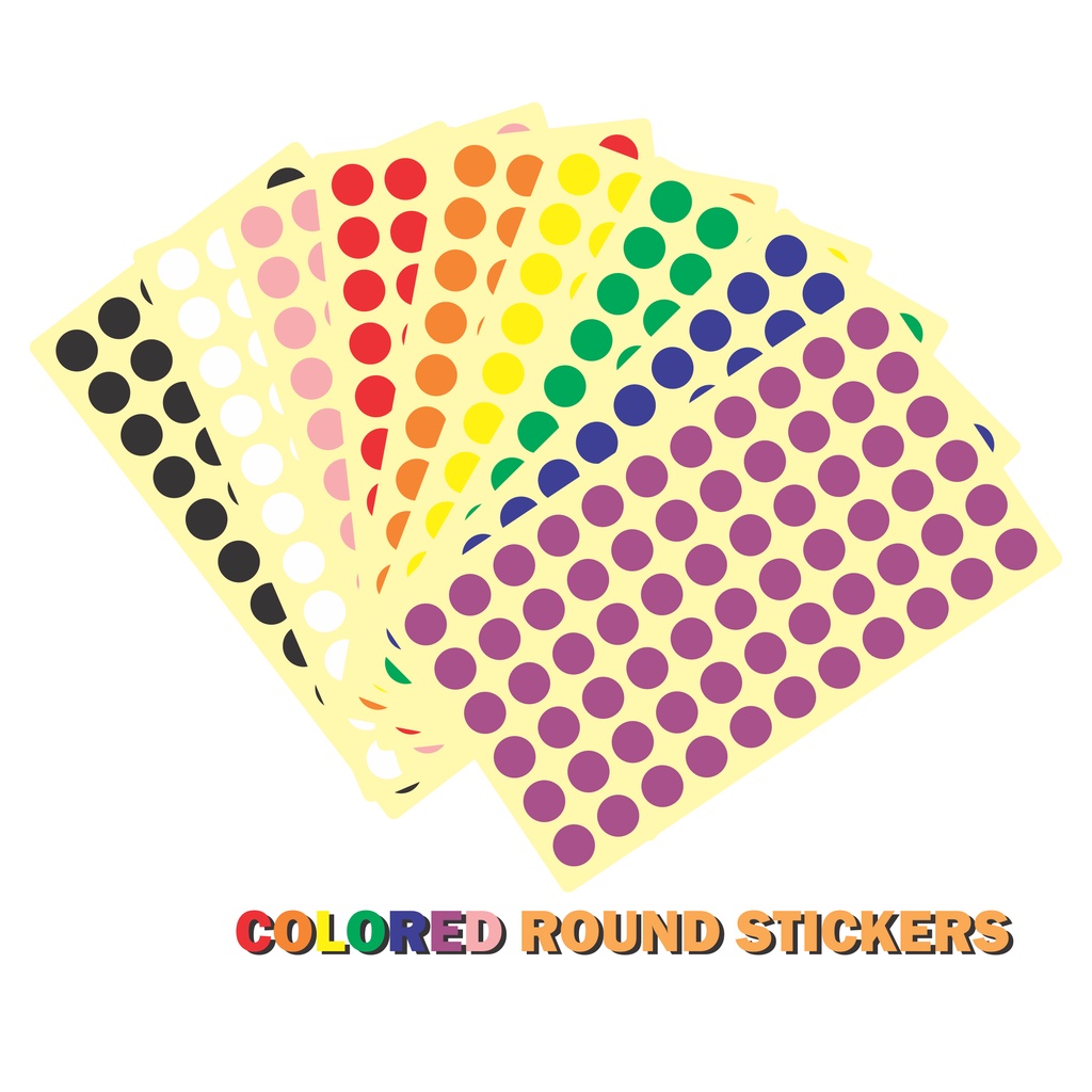 850pcs/sheet colored sticker round 6mm (millimeters) circle sticky dots ...