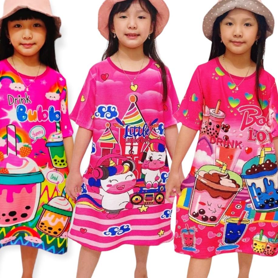 Rvn289 Clothes Down Up BOBA MOTIF Girls 2-9 Years VIRAL/DRESS Down Up ...