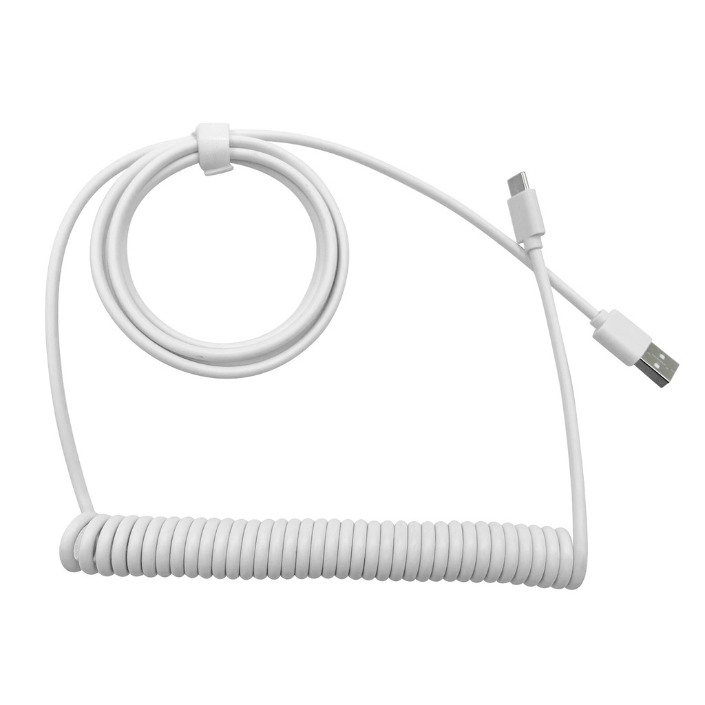 Mechanical Keyboard Data Cable Type-C to USB Coiled Spring Charging ...