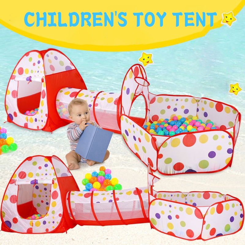 300*120*95 Kids Play Tent Crawl Tunnel Ball Pit Portable Playground Set ...