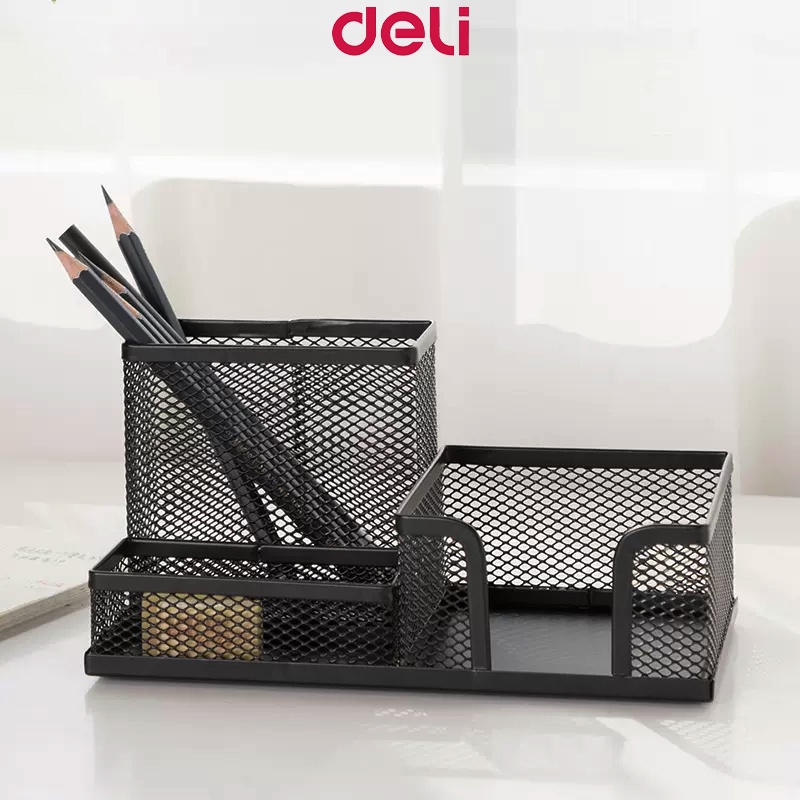 Deli E9175 Mesh Desk Organizer Pen Holder School Office Stationery ...
