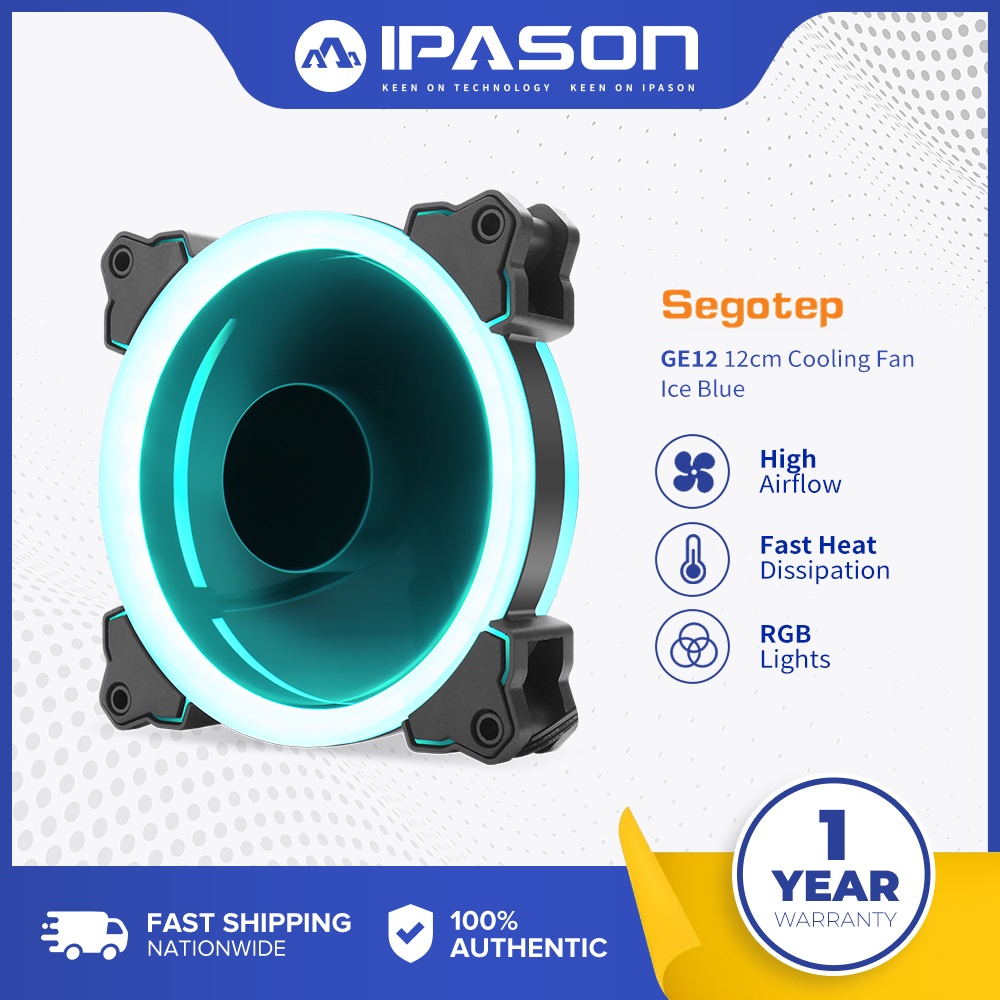 Segotep GE-12 Ring-type LED Cooling Fans (Ice Blue, White, RGB ...