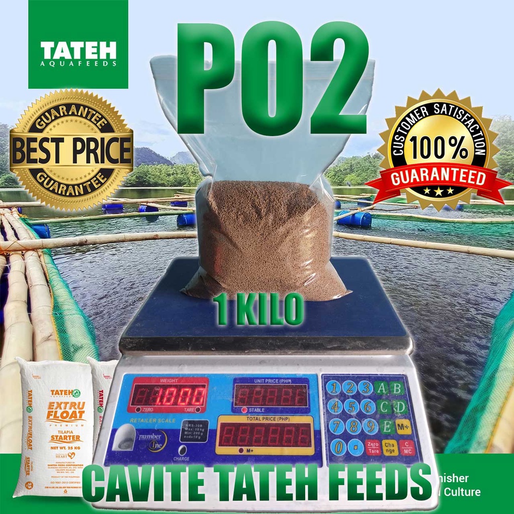PO2 SINKING PELLET Shrimp and fish food TATEH Aquafeeds 1KG | Shopee ...