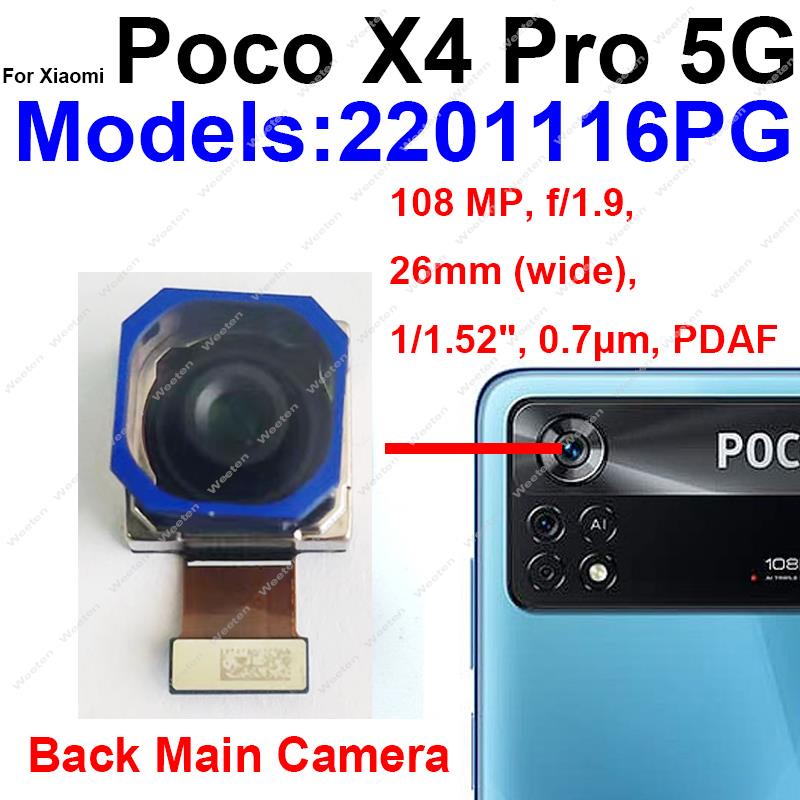 Rear Main Camera For Xiaomi POCO X4 Pro 5G Primary Back Main Camera ...