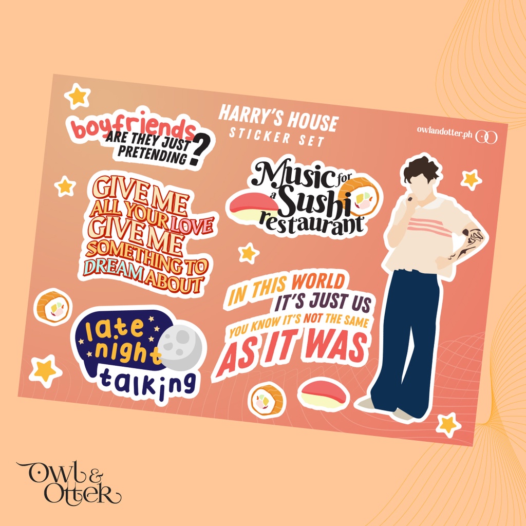 Cute Harry Styles Harry's House Sticker by Owl and Otter Manila ...
