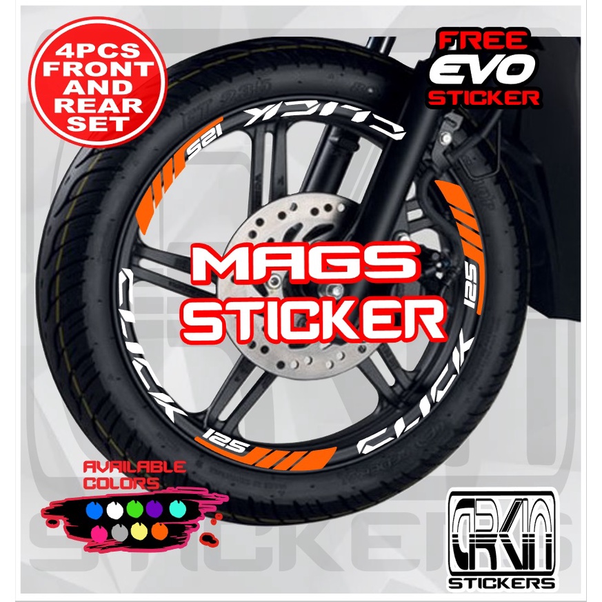 Honda Click 125 mags sticker 4pcs set front and rear for all version 1 ...