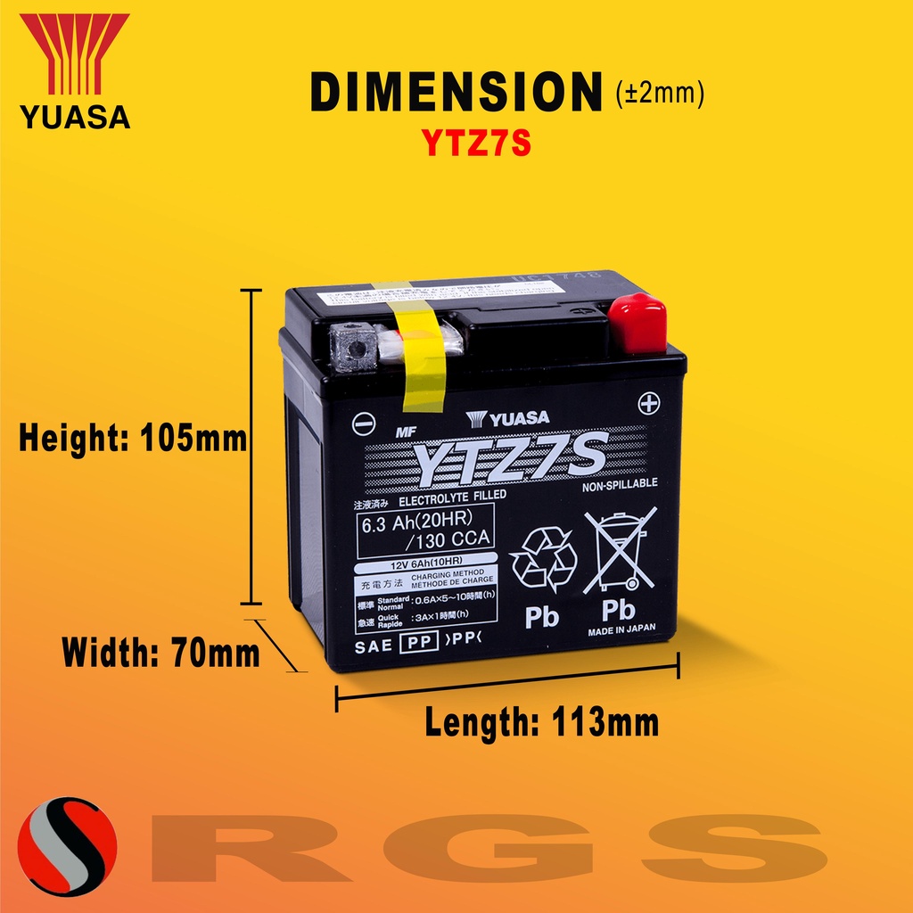 Yuasa YTZ7S - Made in Japan (BIG BIKE Battery) | Shopee Philippines