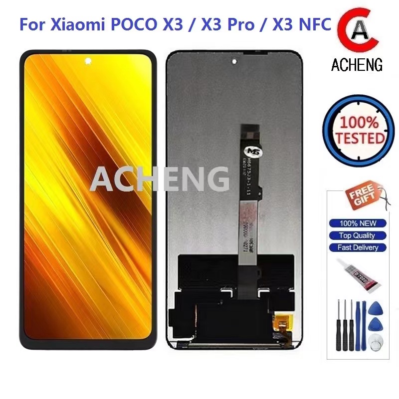 ACHENG Compatible For Xiaomi POCO X3 / X3 Pro NFC M2007J20CG LCD Touch ...