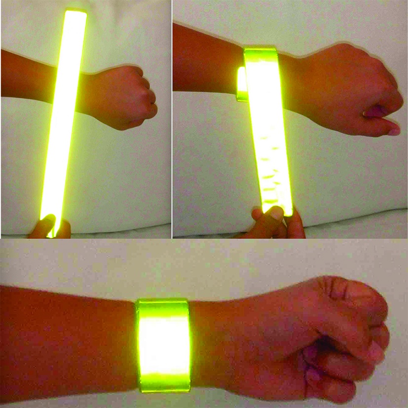 Slap wrap reflector, excellent device for traffic safety when walking ...