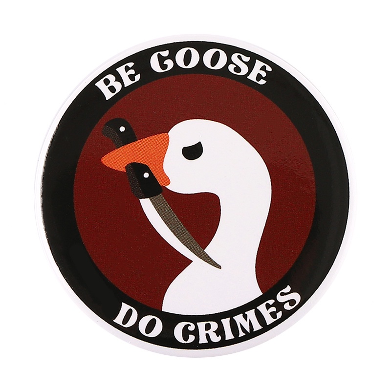 44mm Tinplate Button Pin Funny Animal Goose Frog Cat Alien Cherry ...