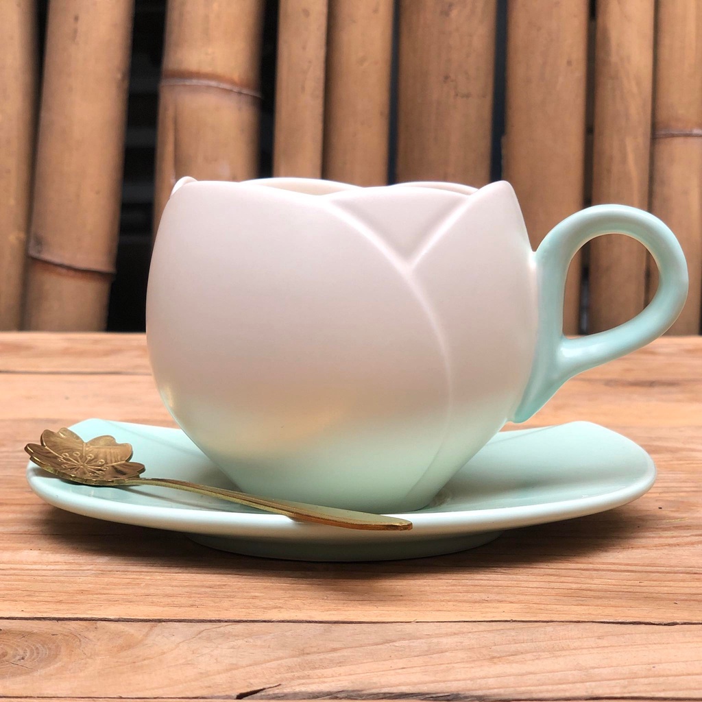 Maria Ceramic Teacup with Teaspoon 340 ml & 350 ml | Shopee Philippines