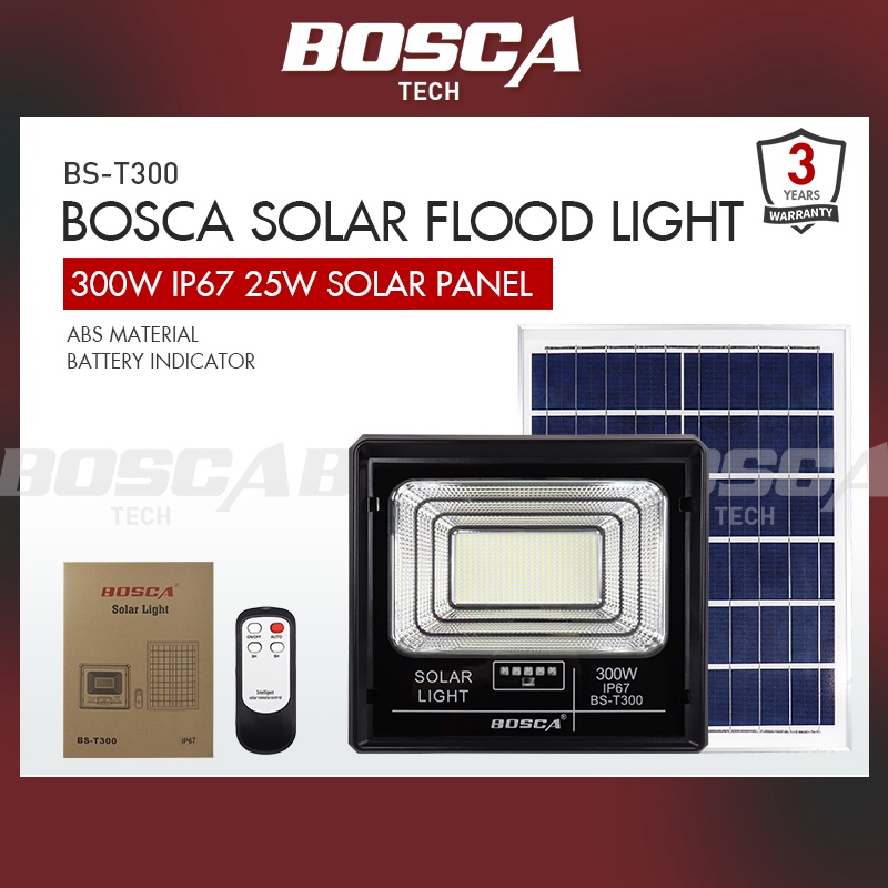 BOSCA Solar Flood Light 300W IP67 solar flood light with remote control ...