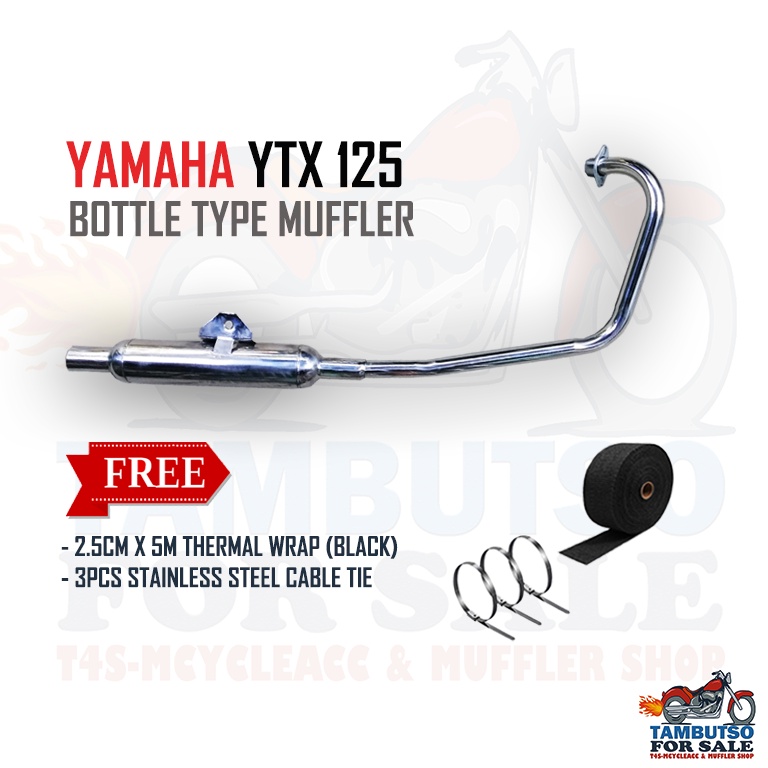 Yamaha YTX 125 Bottle Pipe Type Muffler for Yamaha YTX 125 Exhaust pipe ...