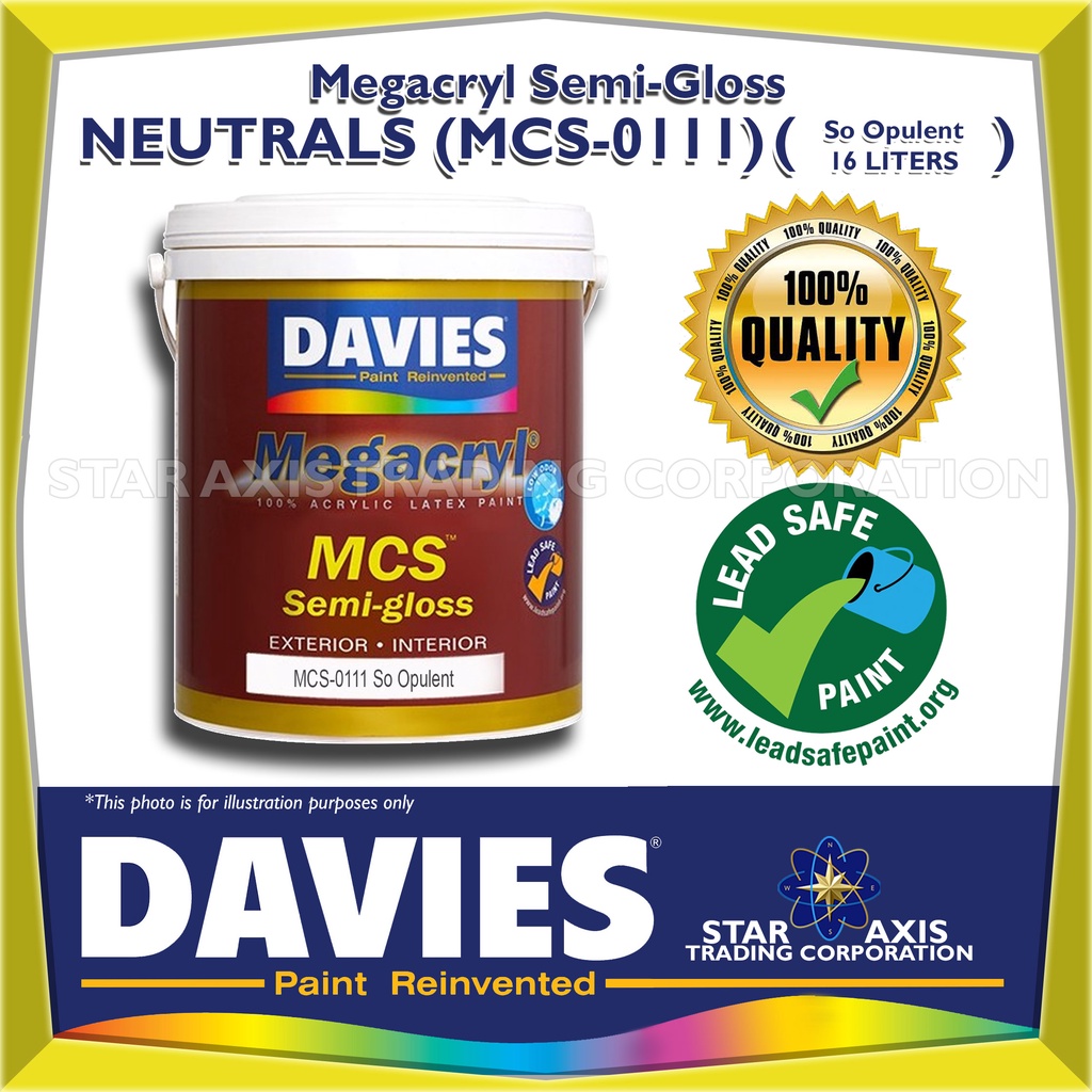 Davies Megacryl Semi-Gloss MCS-0111 So Opulent 16 Liters | Shopee ...