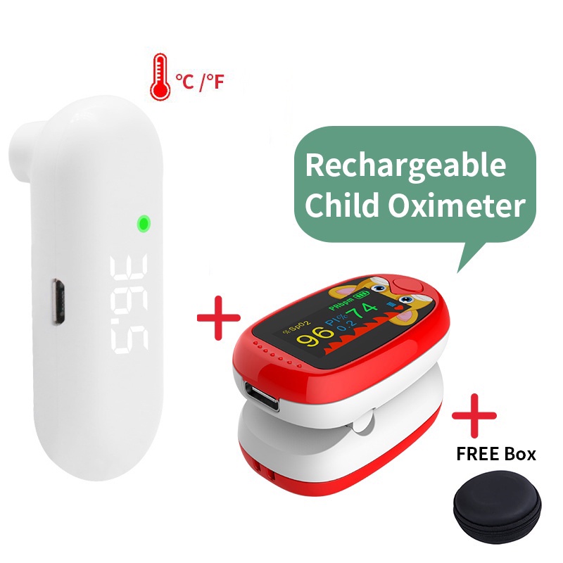 Non-Contact Digital Forehead Infrared Thermometer Finger Oximeter Baby ...