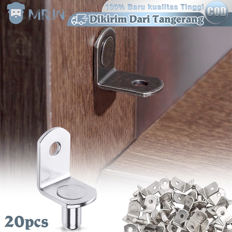 SIKU 20pcs Elbow L Shelf Holder Shelf Support Spade Peg Pin Stud 5/6mm ...