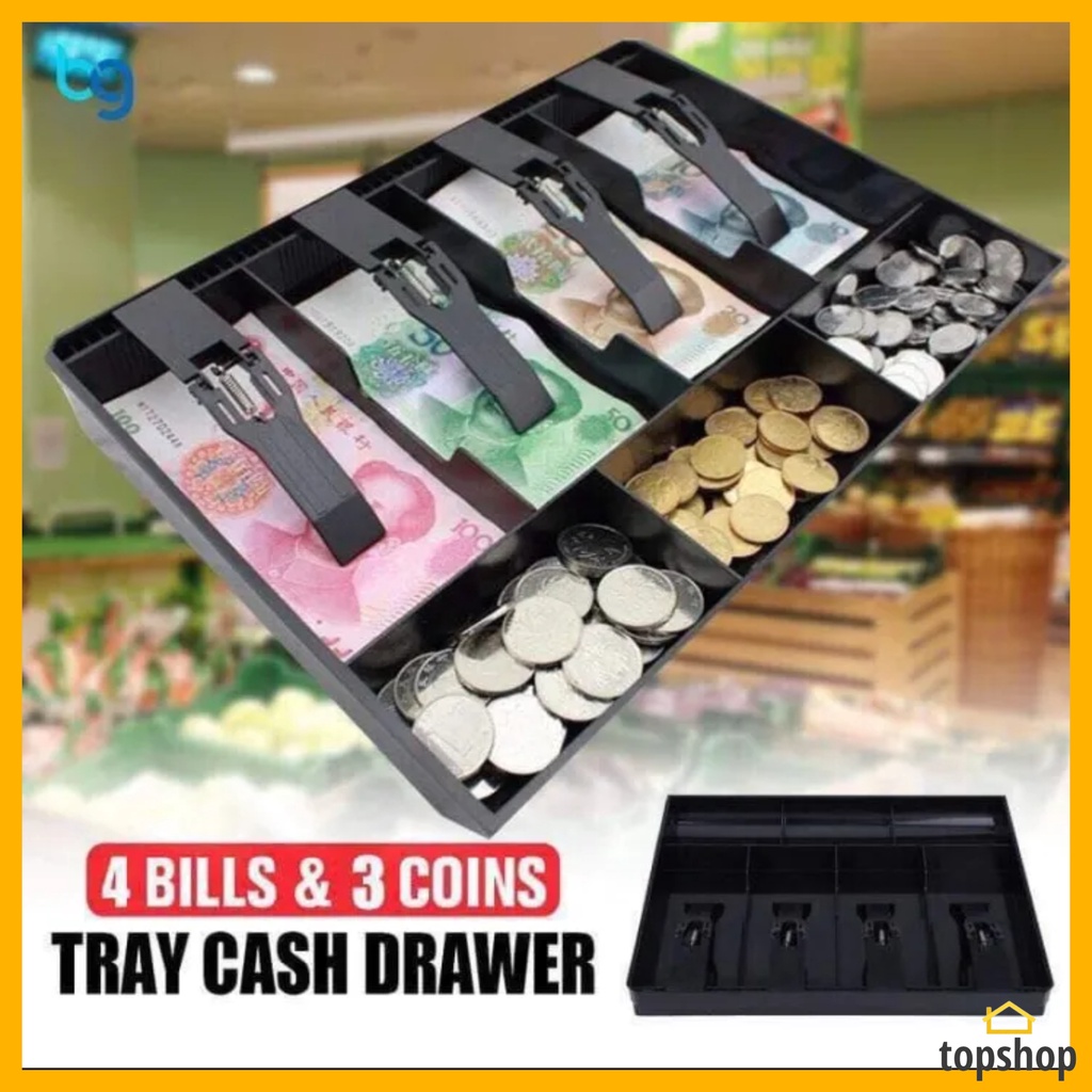 TOPSHOP 4 and 5 Grids Cash Coin Register Money Drawer Storage Tray ...