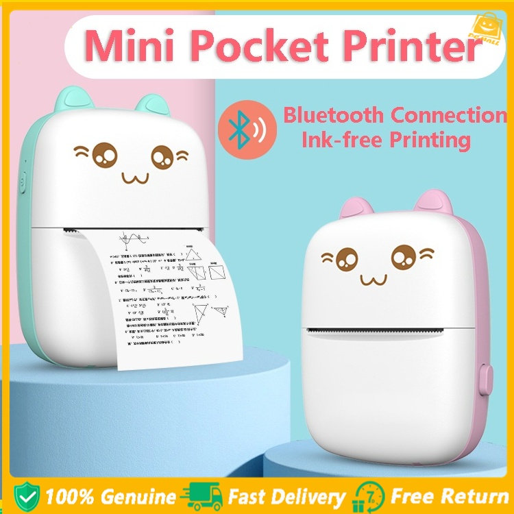 Mini Portable Thermal Printer Bluetooth Printer Photo Receipt Label ...