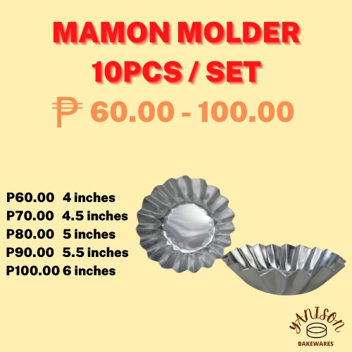 10 pcs MAMON MOLD / MAMON MOLDER 4” 4.5" 5” 5.5" 6” (Aluminum) | Shopee ...