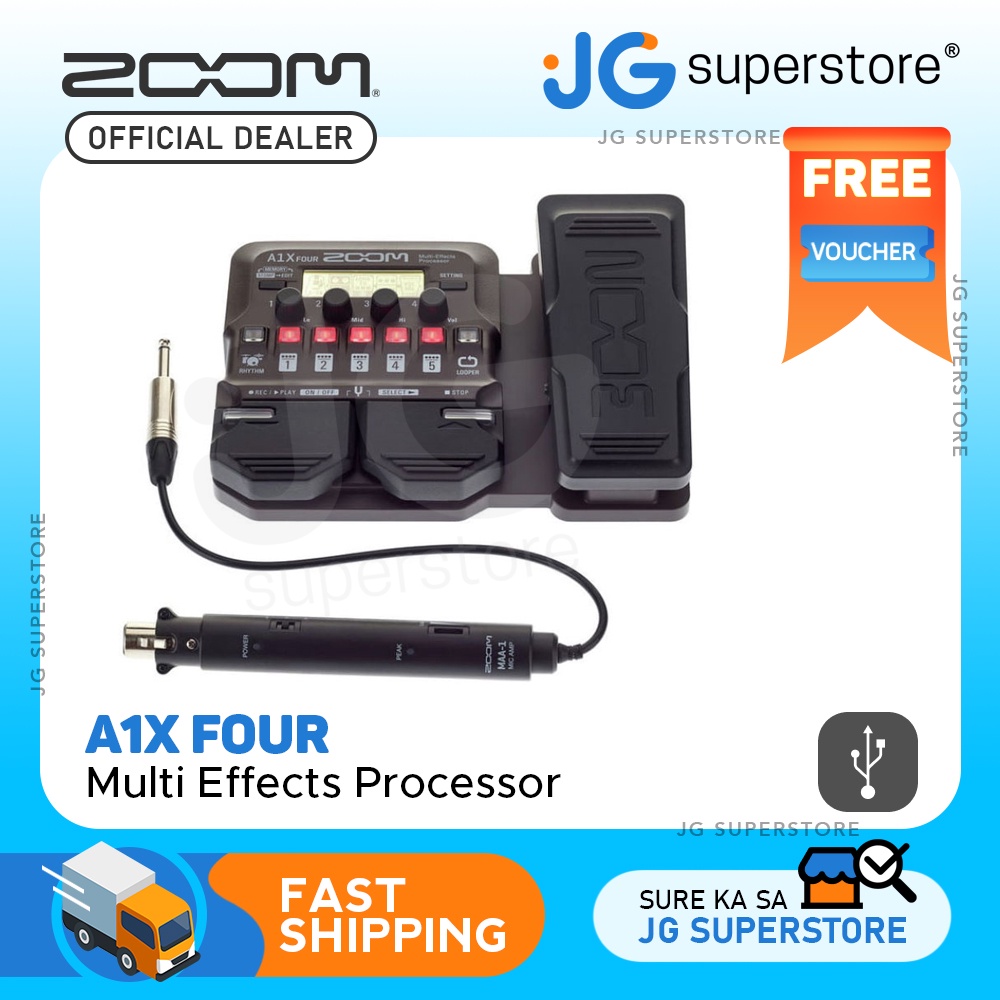 Zoom A1X Four Acoustic Instrument Multi-Effect Processor with Expression Pedal | JG Superstore ...