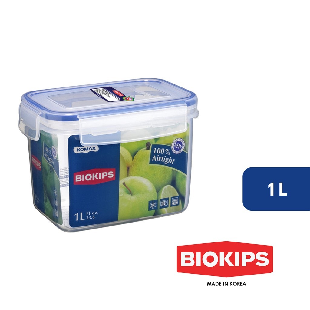 Biokips Tall Rectangular Food Storage Container 1L BPA Free 100% ...