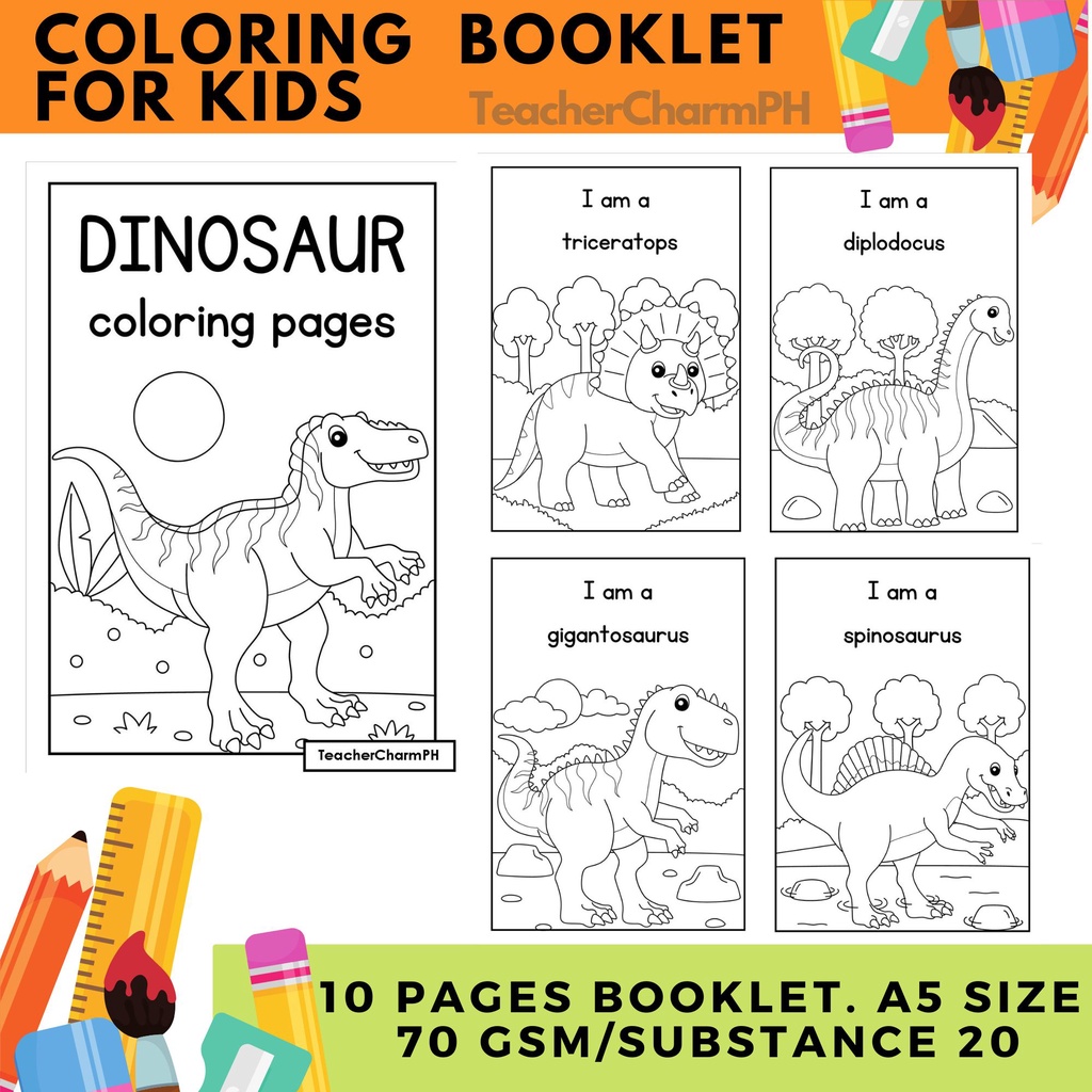 Coloring Booklet for Kids, Toddlers, Preschool, Kindergarten | Shopee ...