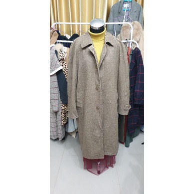 Brown tweed wool Long coat / men's wool tweed winter coat / Durban ...