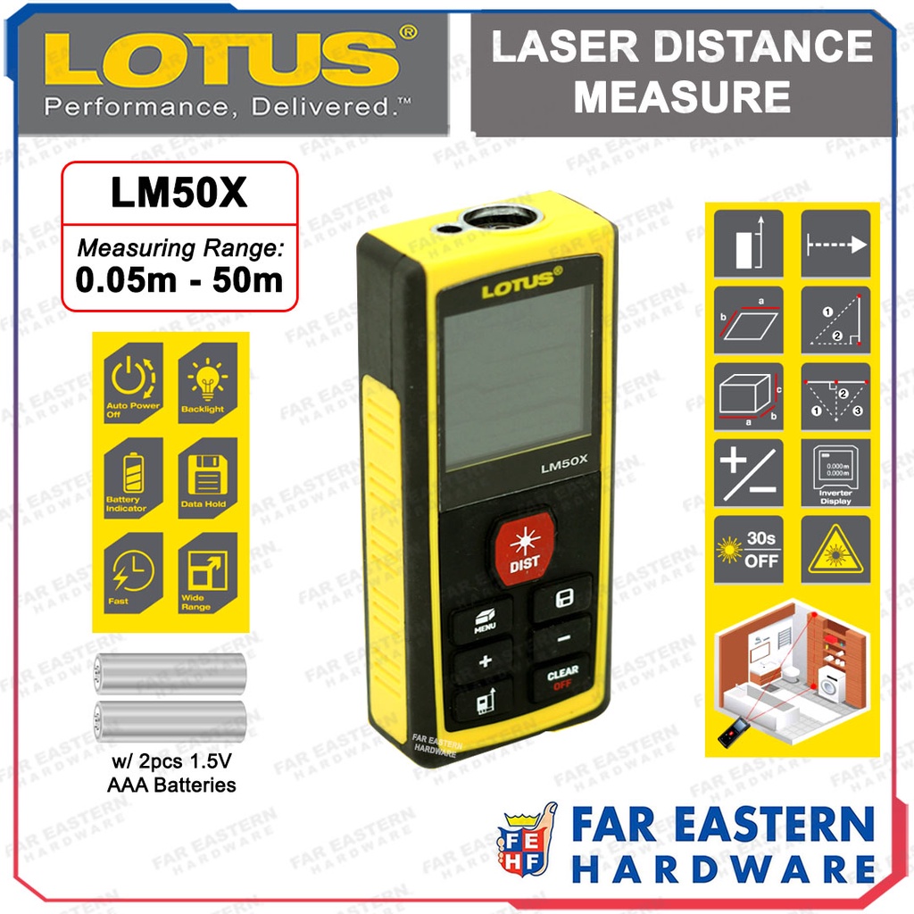 LOTUS Laser Level Distance Measure LM50X LTMT | Shopee Philippines