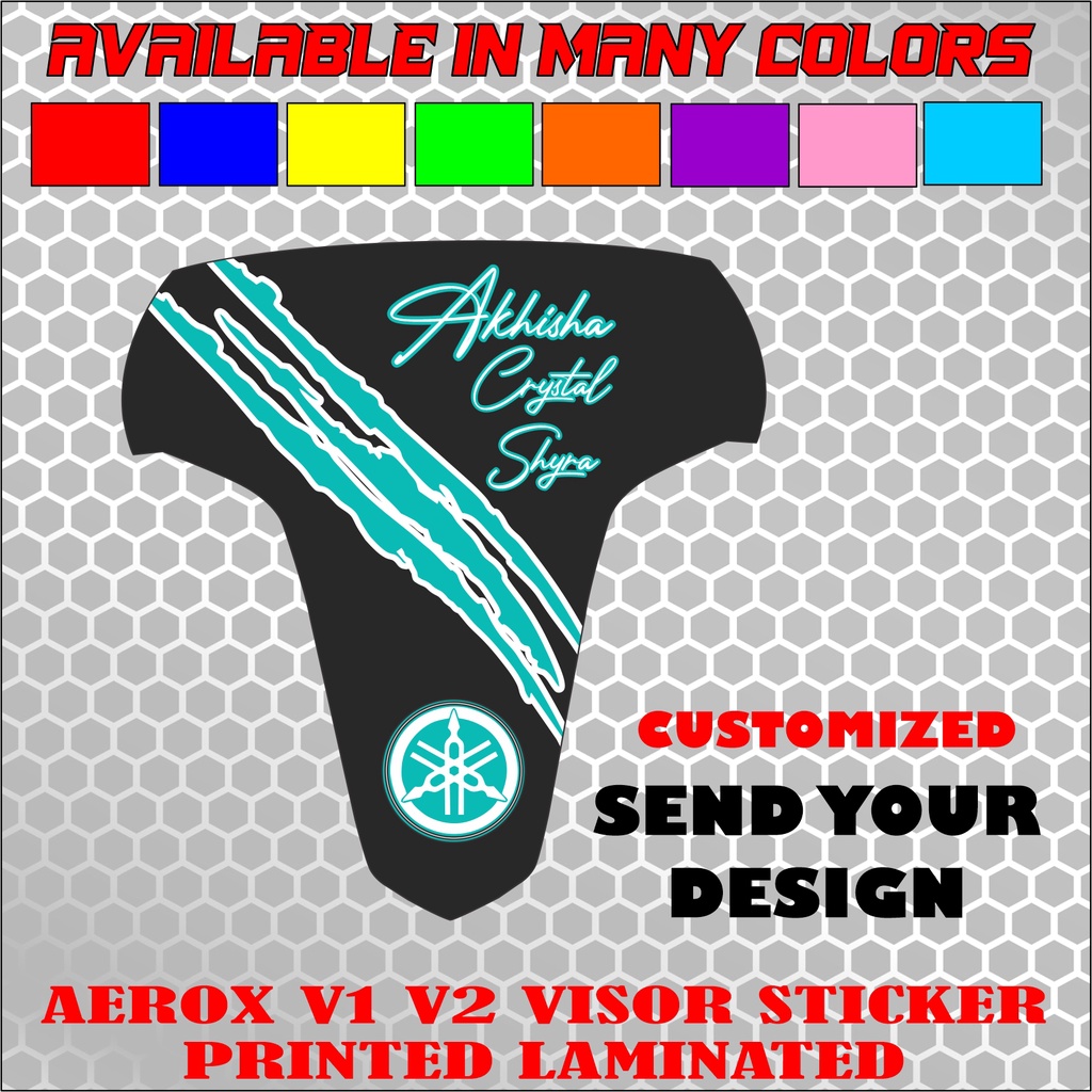Aerox 155 v1 v2 visor sticker customized printed laminated | Shopee ...