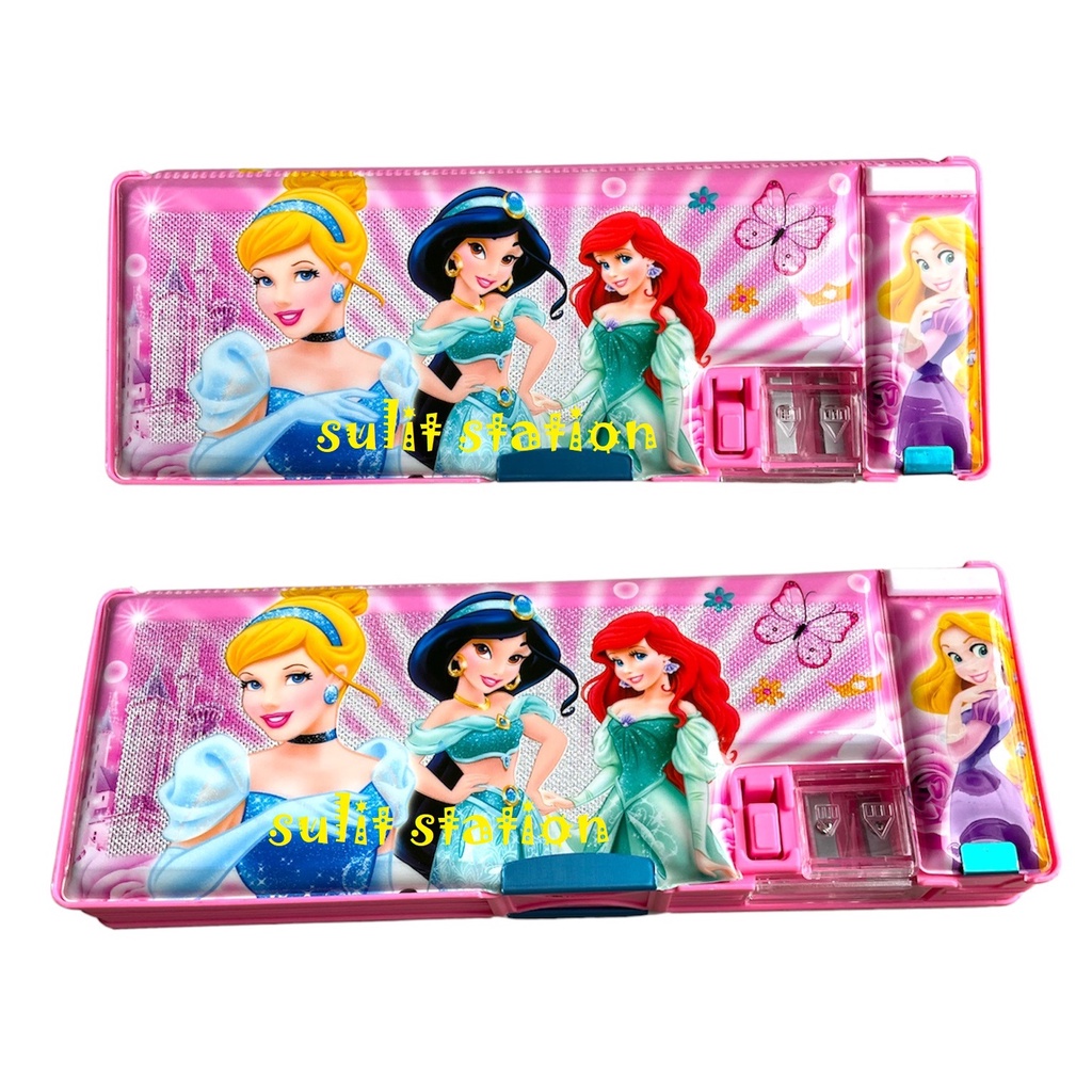 DISNEY PRINCESS DOUBLE SIDED OPENING MAGNETIC PENCIL CASE BOX | Shopee ...