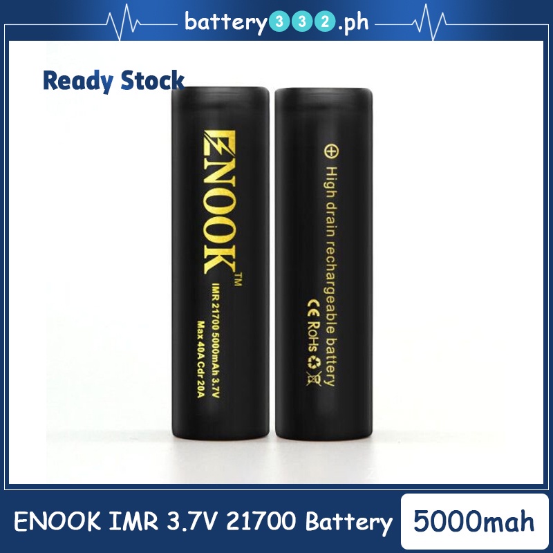 2-10pcs Enook IMR 3.7V 21700 5000mAh Li-ion rechargeable battery for ...