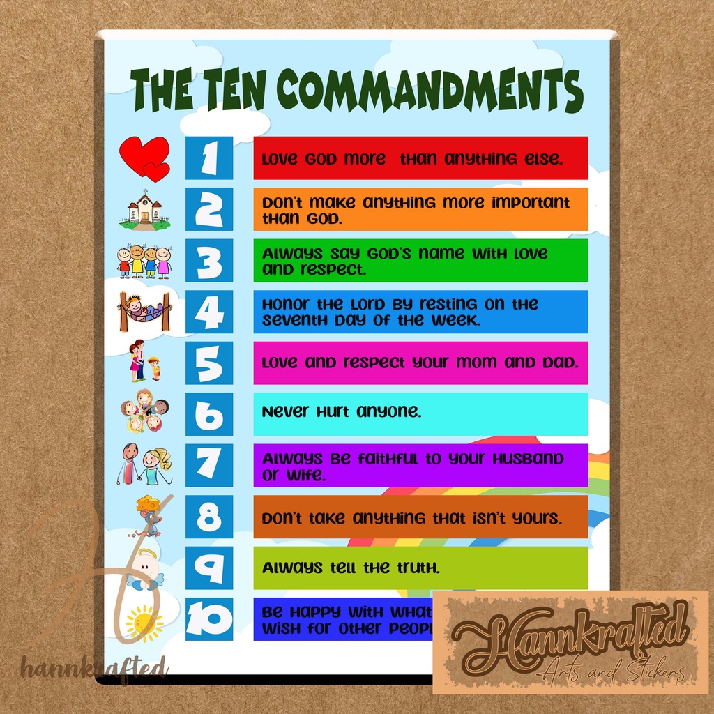 The 10 Commandments Poster Decoration Sintra Board/Waterproof Sticker ...