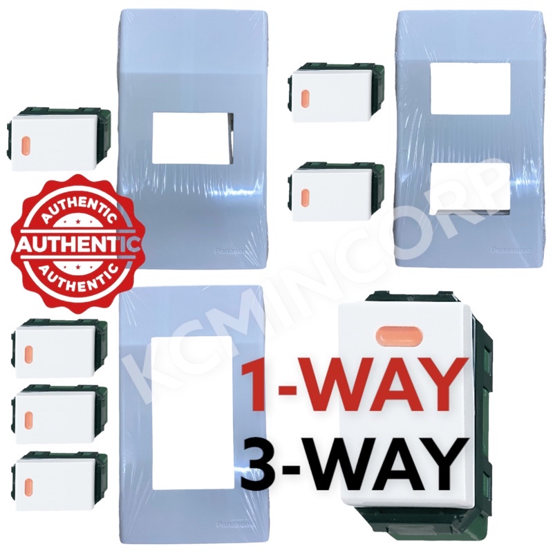 Panasonic WIDE series Illuminated(neon) 1-Way, 3-Way Switch SET ...