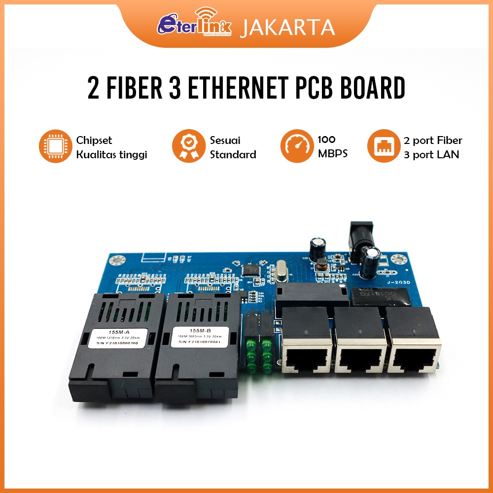 Fiber Optical Switch 10 / 100Mbps 2 SC 3 RJ45 PCB Board Single Mode ...