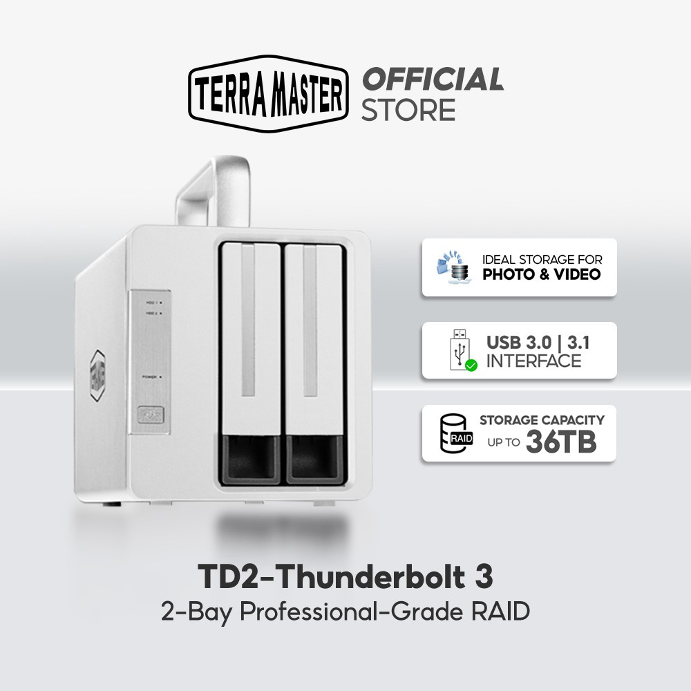 TerraMaster TD2-Thunderbolt 3 DAS (Direct Attached Storage)2-Bay ...