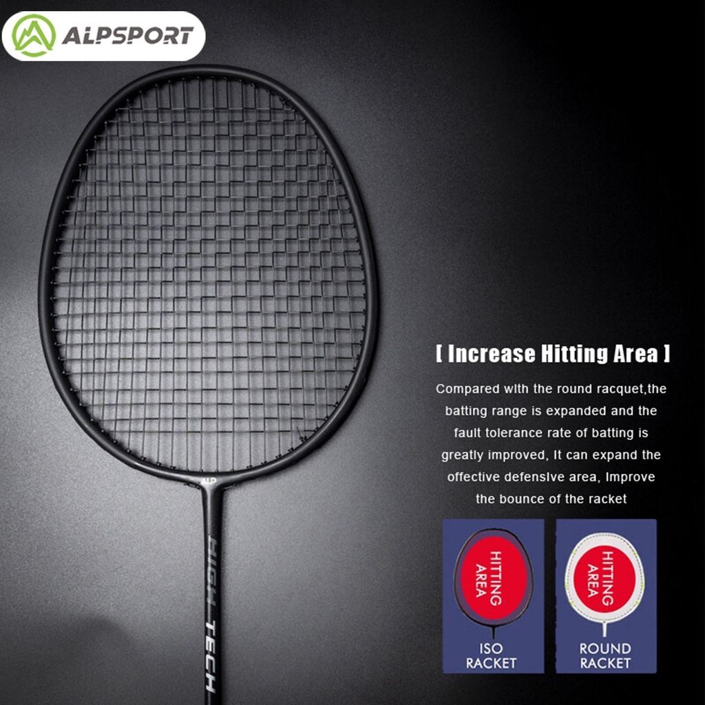 ALPSPORT RR 4U 22LBS G5 Black Badminton Racket Original Design Carbon ...
