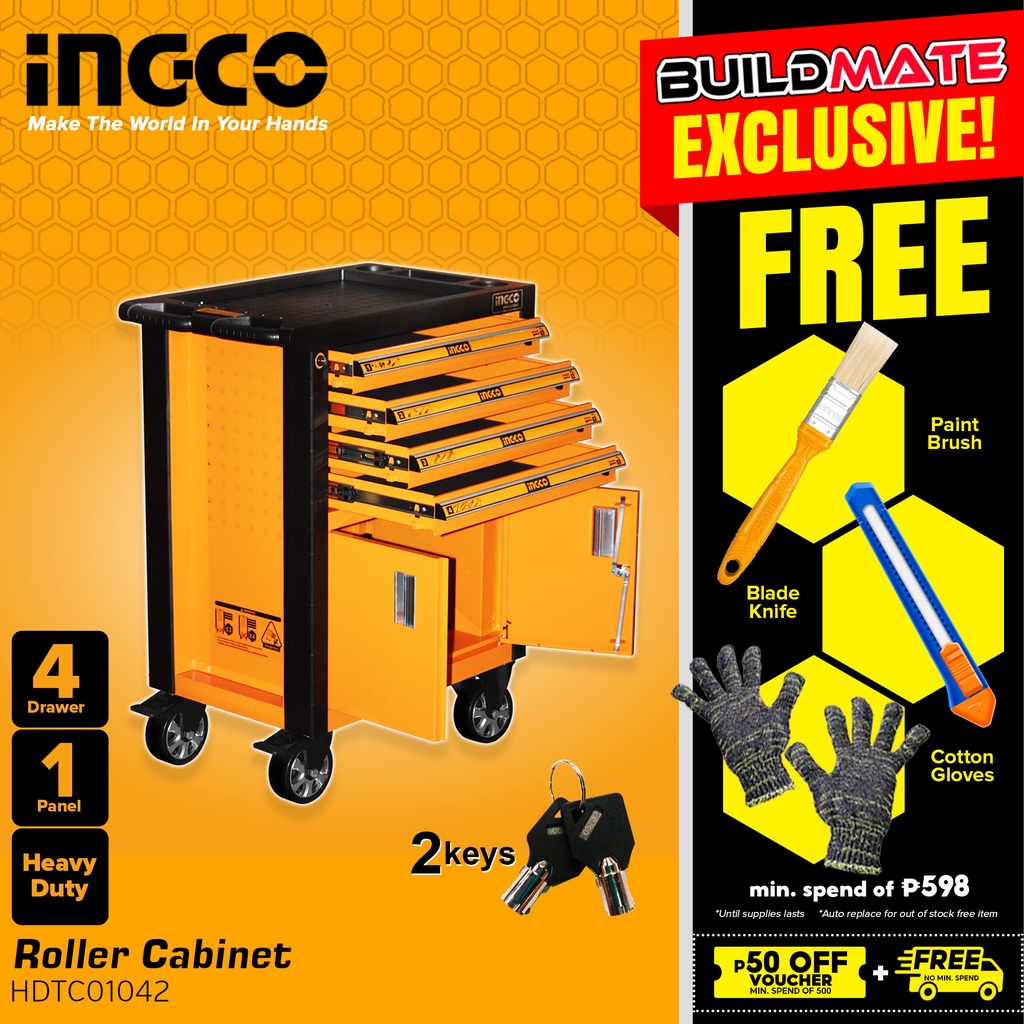 BUILDMATE Ingco Roller Cabinet Tool Box Drawer Toolbox Organizer ...