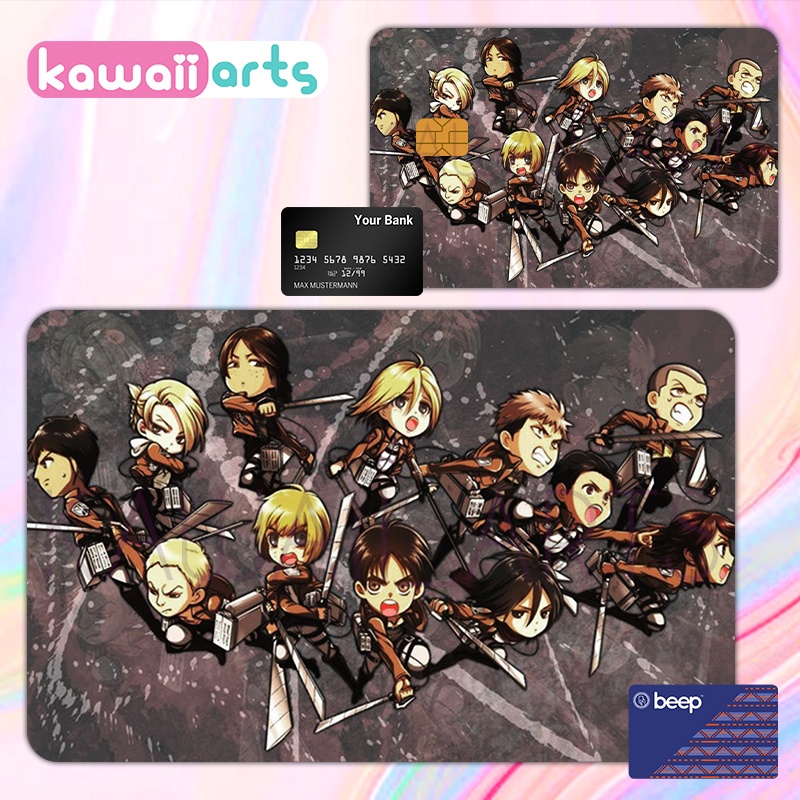 Attack On Titan AOT - Anime - CARD SKIN STICKERS ( ATM / BANK / BEEP ...