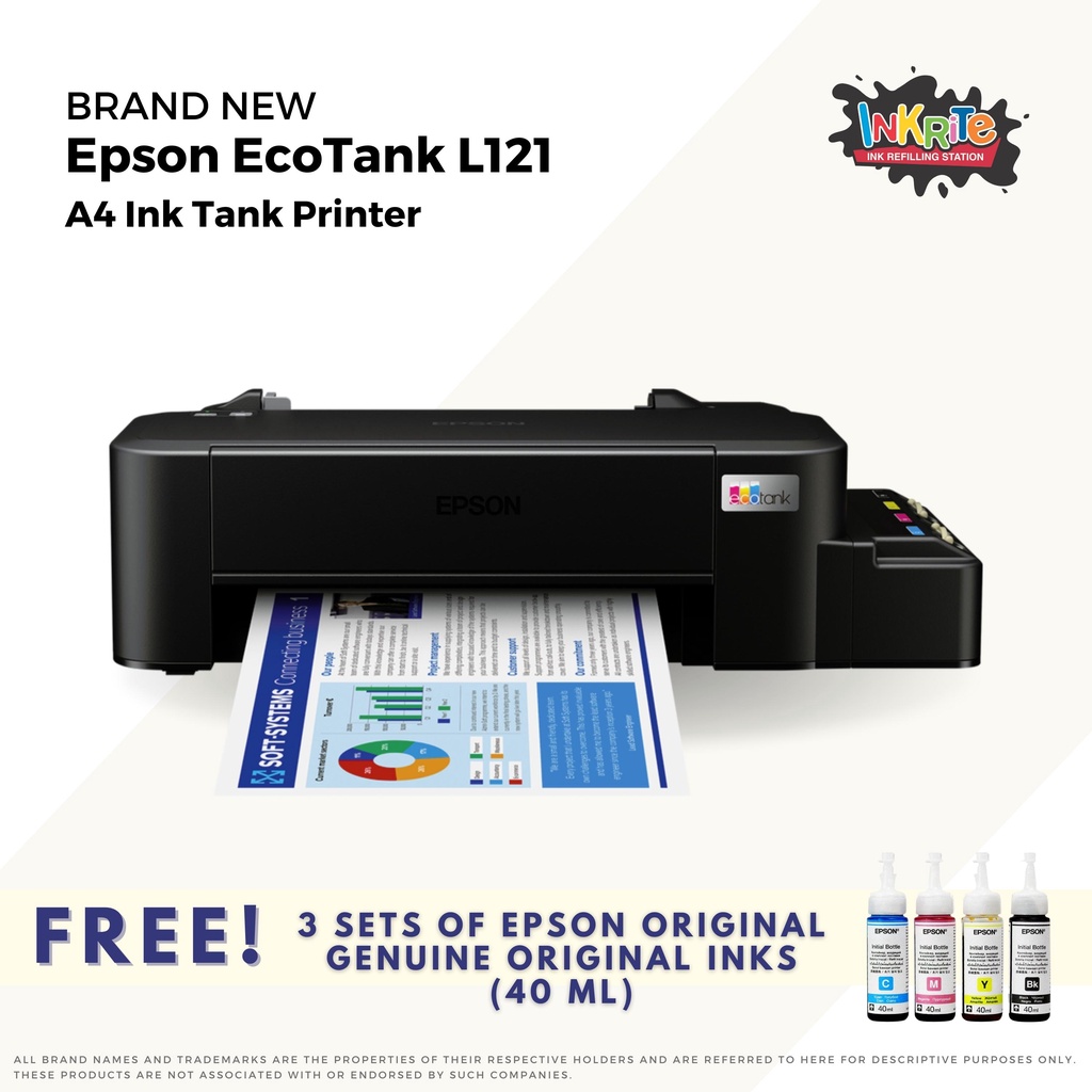 Brand New Epson EcoTank L121 A4 Ink Tank Printer | Shopee Philippines