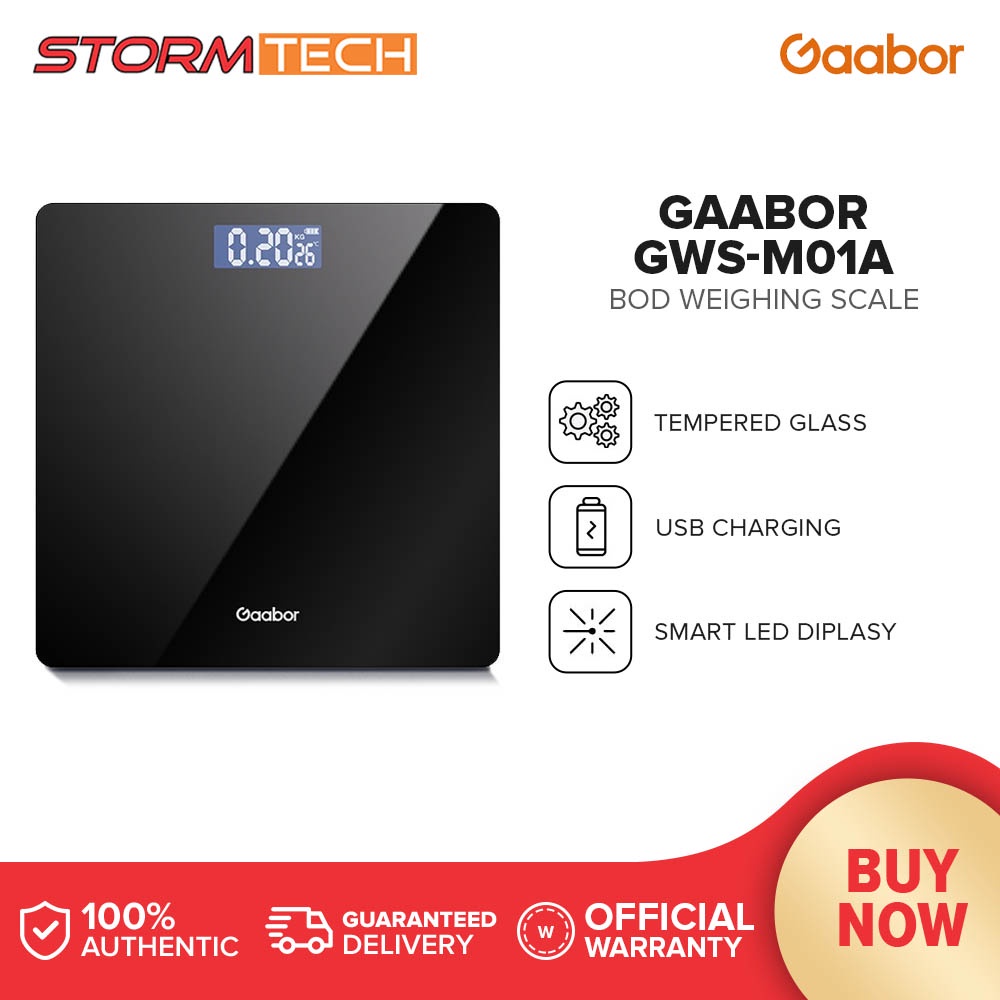 Gaabor GWS-M01A Body Weighing Scale HD Tempered Glass Display Low Error ...