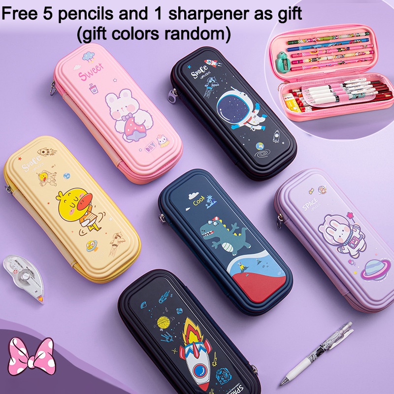 Anime cartoon cute stationery box plastic pp waterproof four-layer ...