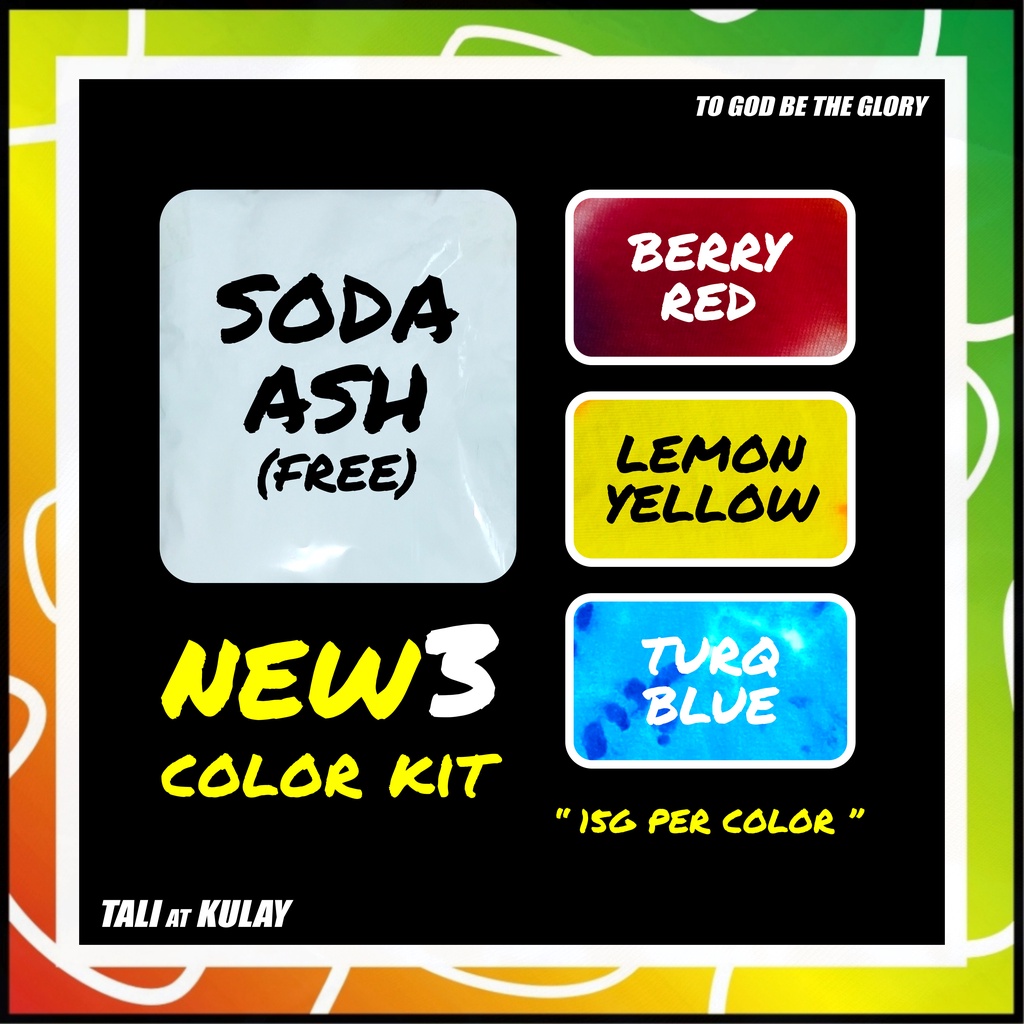 New3 Color kit tie dye ( fiber reactive dyes can do 6pcs or more shirts ...