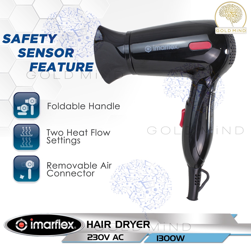 Imarflex HD-1300 Portable Hair Dryer Blower 1300W | Shopee Philippines